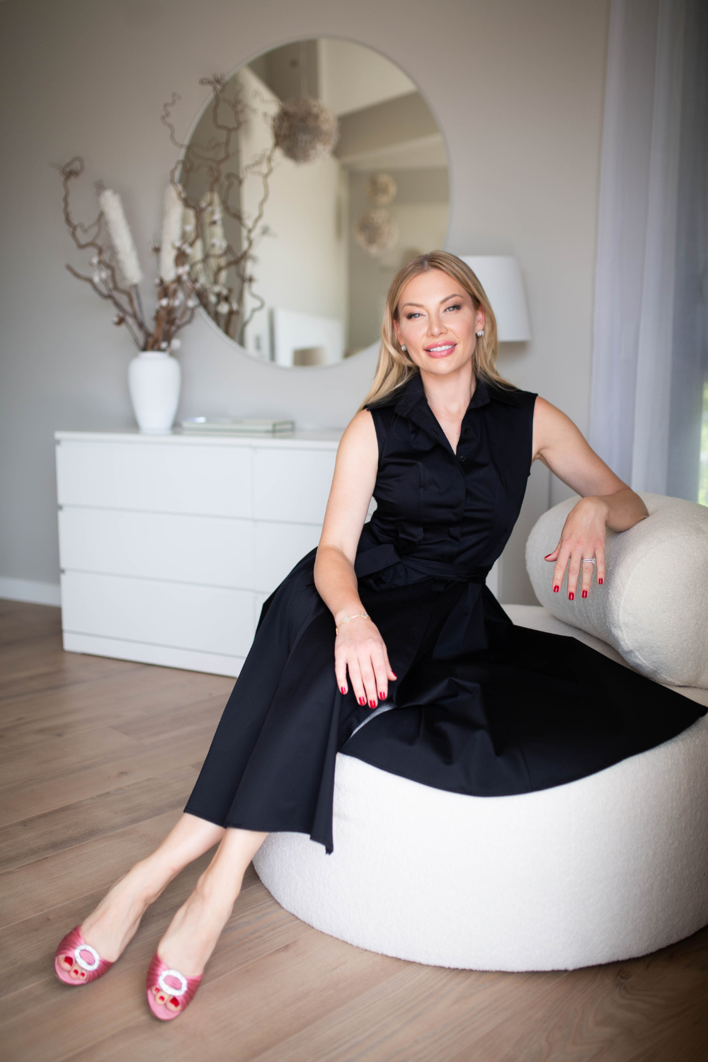 Cotton Sleeveless Shirt Dress in Black – Anna Bey Shop